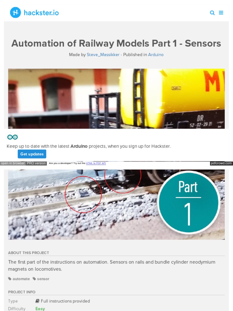 Automation of Railway Models Part 1 - Sensors | PDF | Arduino | Rail ...