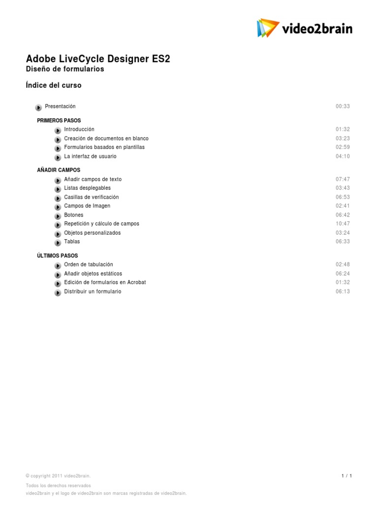 Adobe Livecycle Designer Es2 Toc | PDF