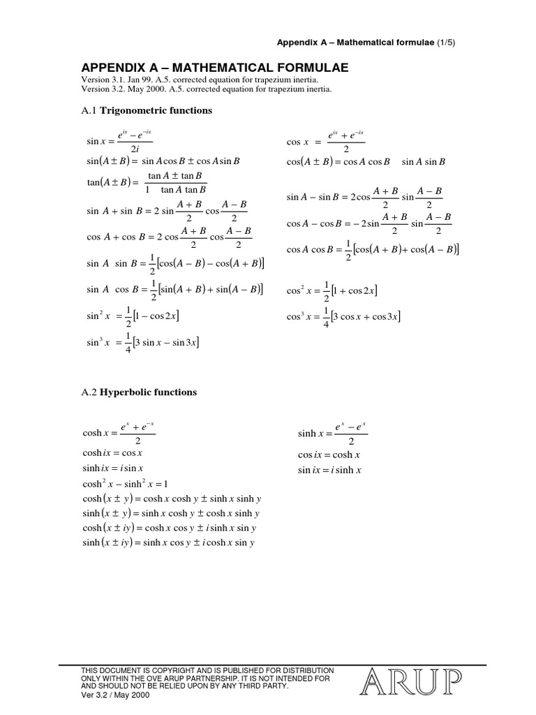 Appendix A - Mathematical Formulae | PDF