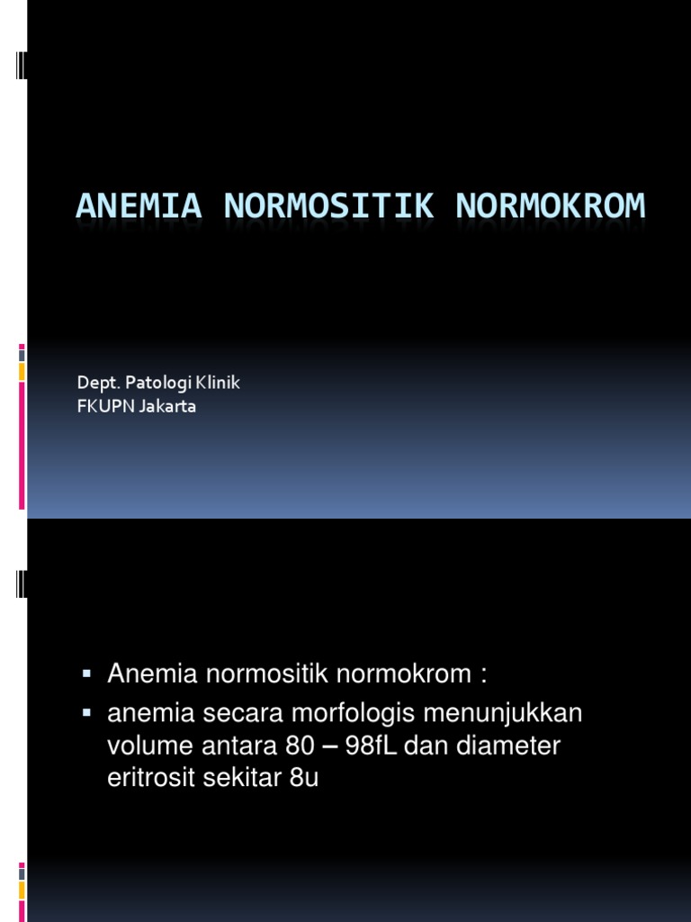 Anemia Normositik Normokrom 015 | PDF