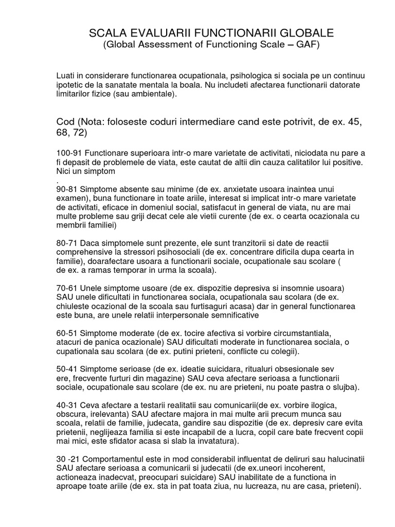 Scala Evaluarii Functionarii Globale Gaf | PDF