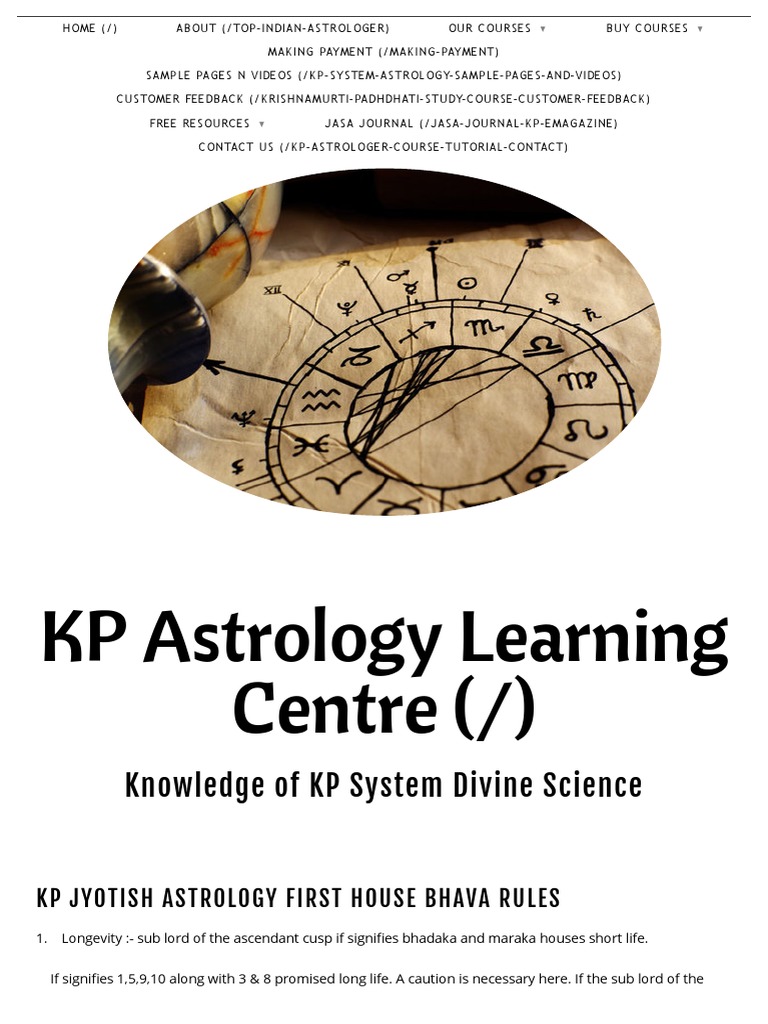 KP Astrology: 1st House Insights | PDF | Hindu Astrology | Planets
