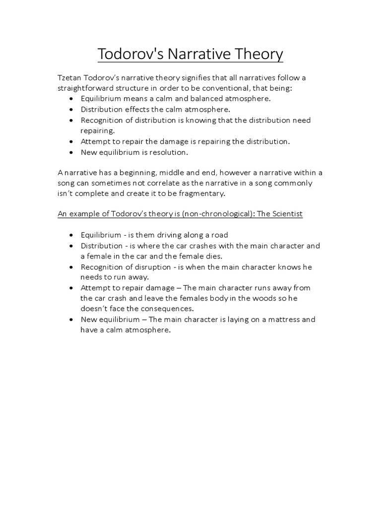Todorov's Narrative Structure Explained | PDF | Nature