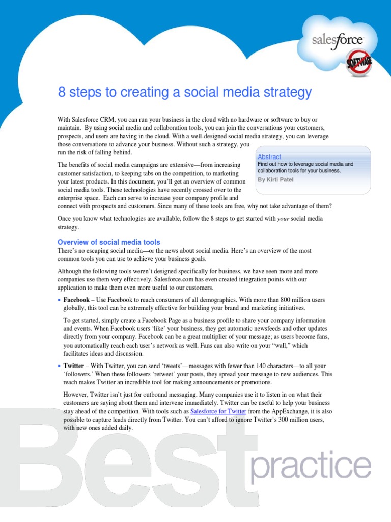 8 Steps To Creating A Social Media Strategy | PDF | Twitter | Social Media