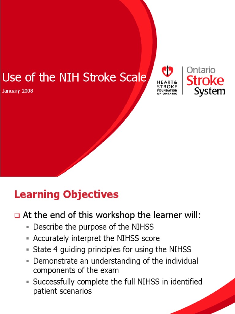 Use of The NIH Stroke Scale: January 2008 | PDF | Aphasia ...