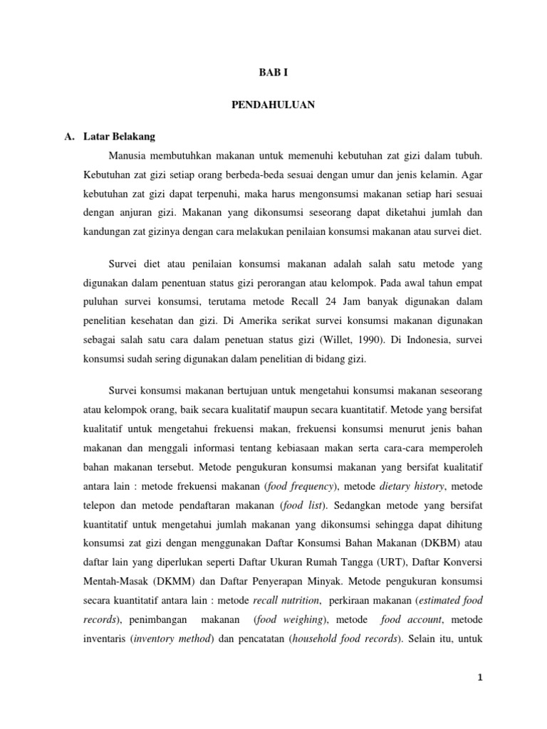 Makalah Metode Recall 24 Jam | PDF