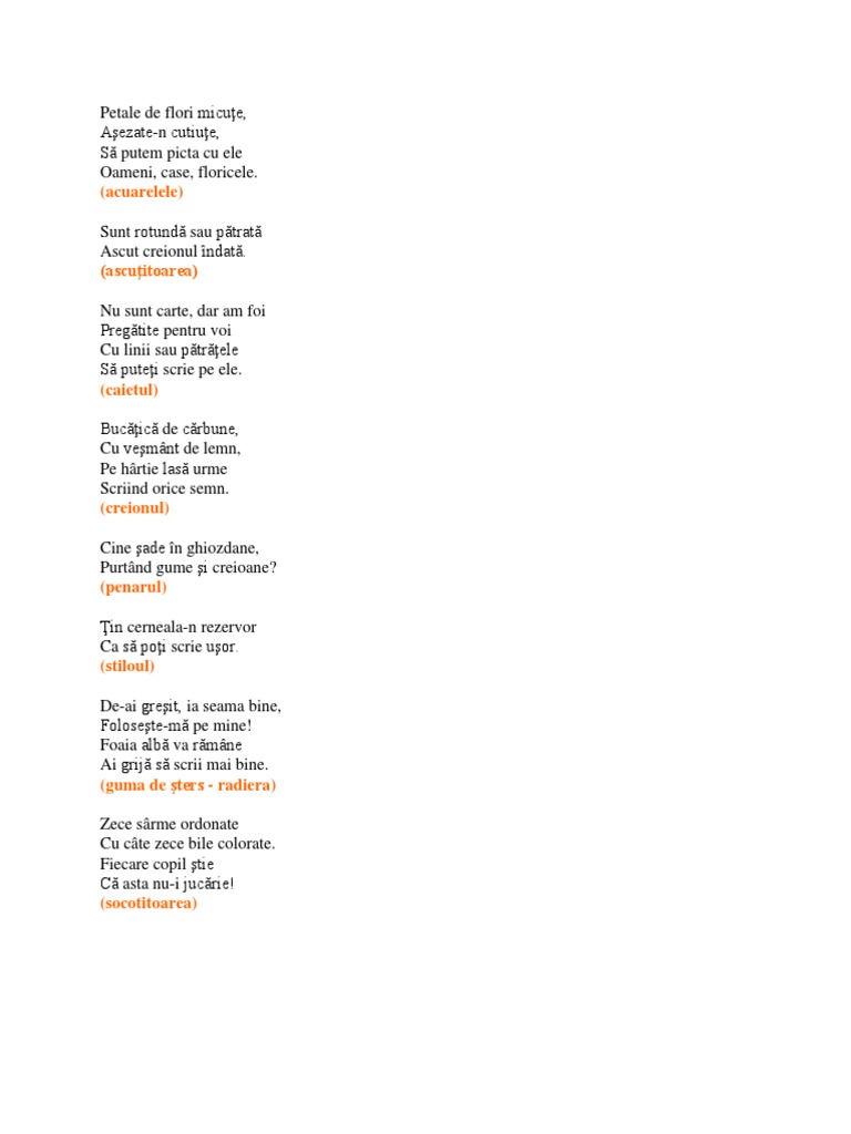 Ghicitori Rechizite | PDF