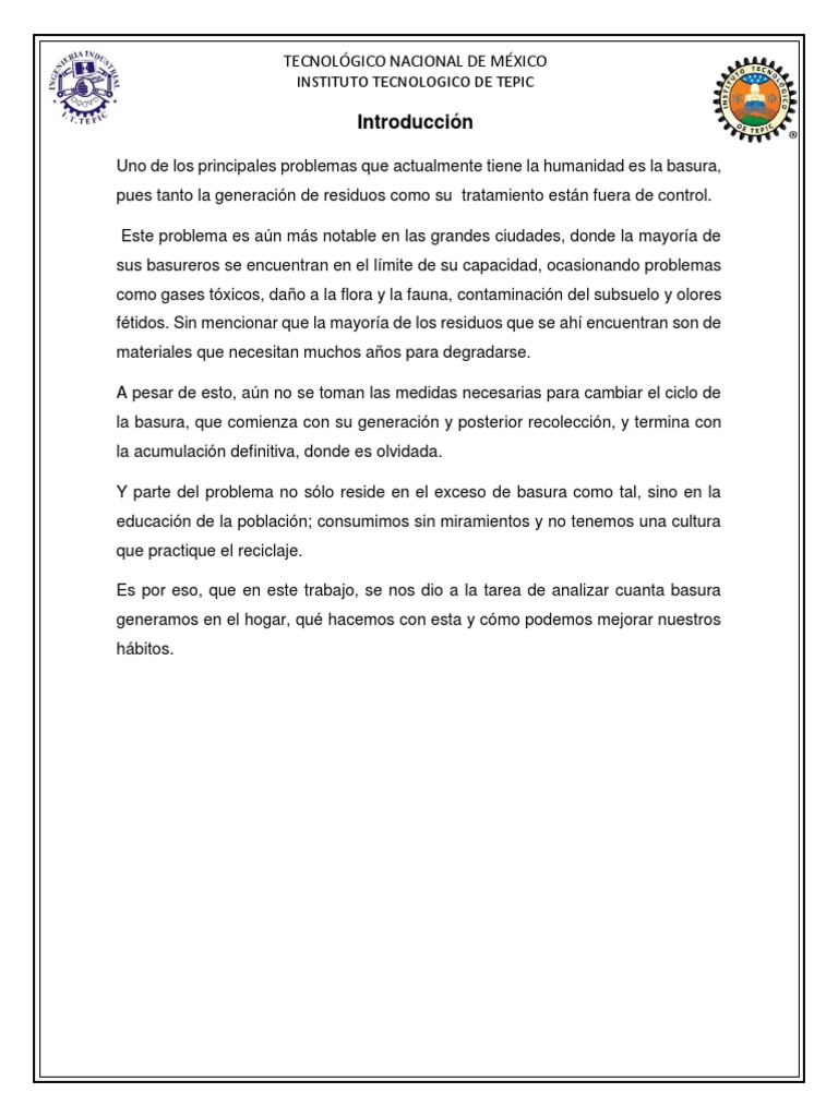 Reporte de reciclaje | El plastico | Residuos