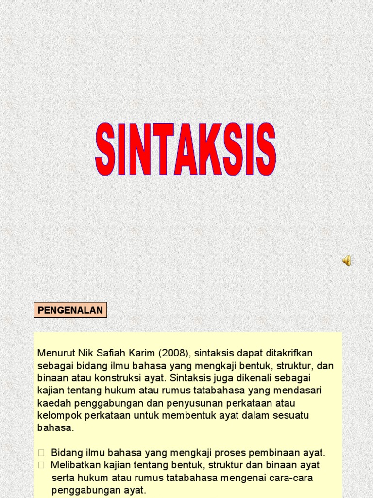SINTAKSIS | PDF