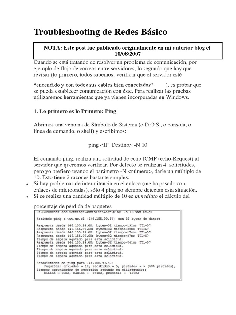 Troubleshooting de Redes Básico | PDF | Servidor web | Internet y web