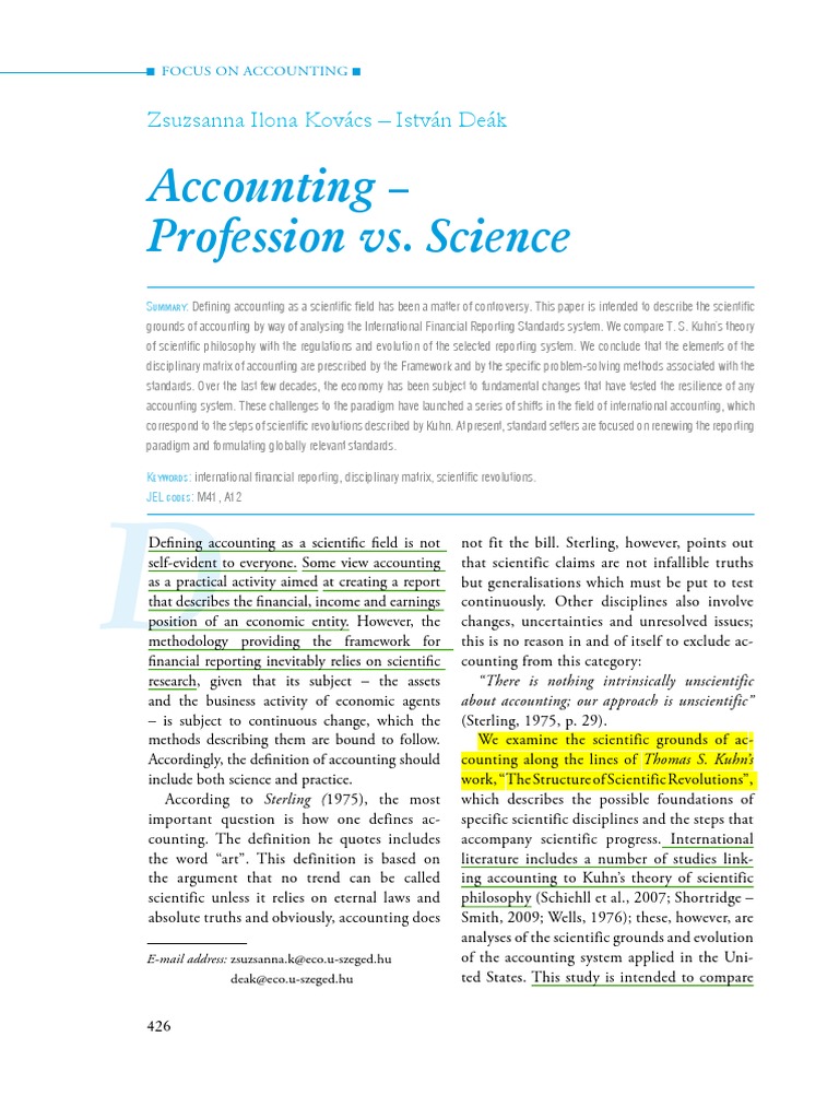 Mine - Accounting Profession Vs Science | PDF | International Financial ...