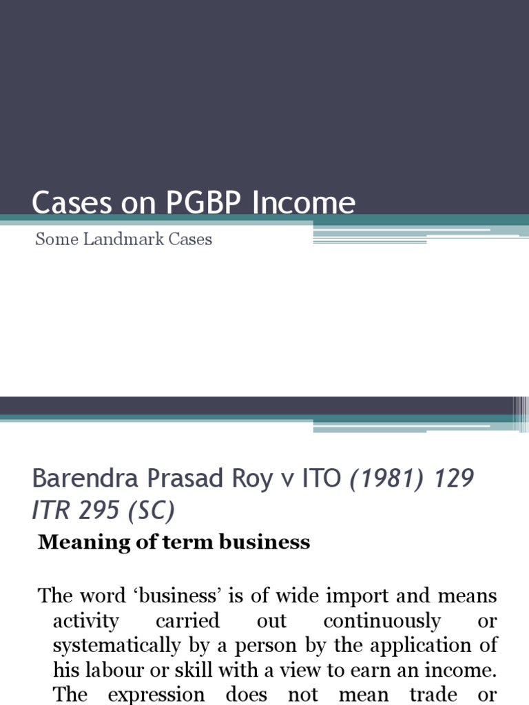 Lecture Notes II-Cases On PGBP Income | PDF | Expense | Tax Deduction