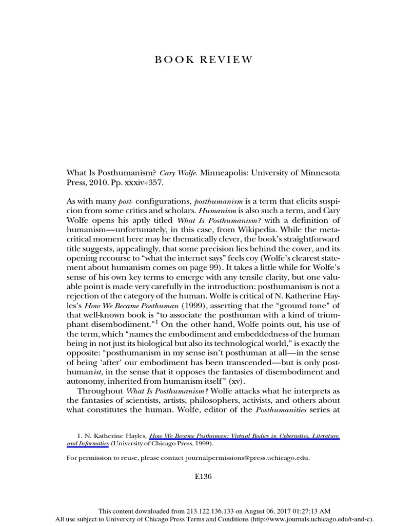 What Is Posthumanism? | PDF | Posthuman | Systems Theory