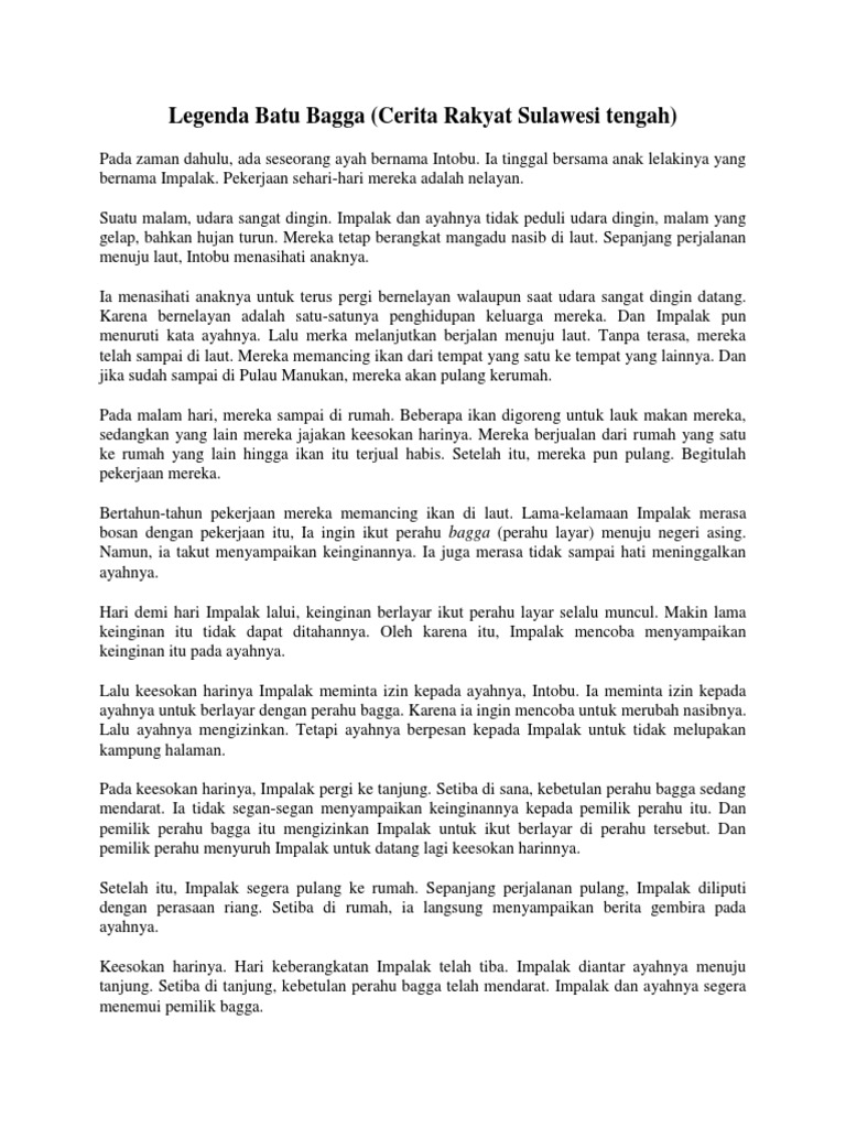 Legenda Batu Bagga | PDF | Puisi