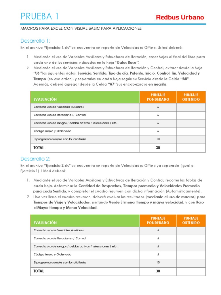 Prueba 1 Macros para Excel Con Visual Basic | PDF | Microsoft Excel | Ingeniería Informática