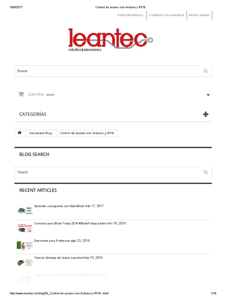 Control de Acceso Con Arduino y RFID | PDF | Identificación de ...