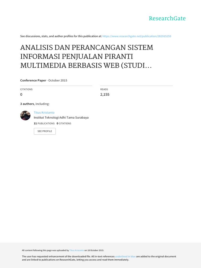 Sntekpan III 2015 - Titus Kristanto | PDF