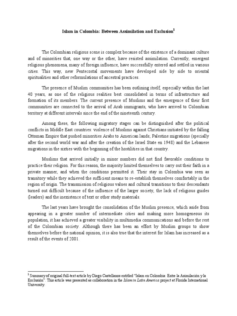 Islam in Colombia PDF | PDF | Mosque | Sunni Islam