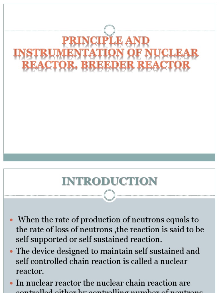 Principle and Instrumentation of Nuclear Reactor | PDF | Nuclear ...