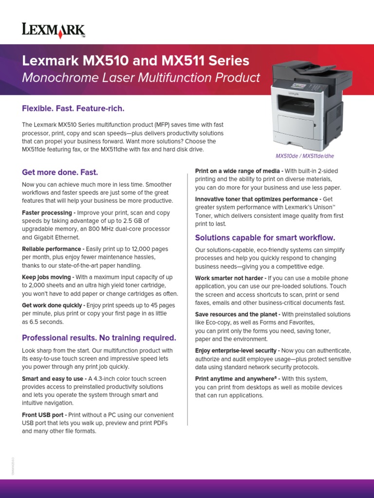 Lexmark-MX510-MX511 | Image Scanner | Printer (Computing)