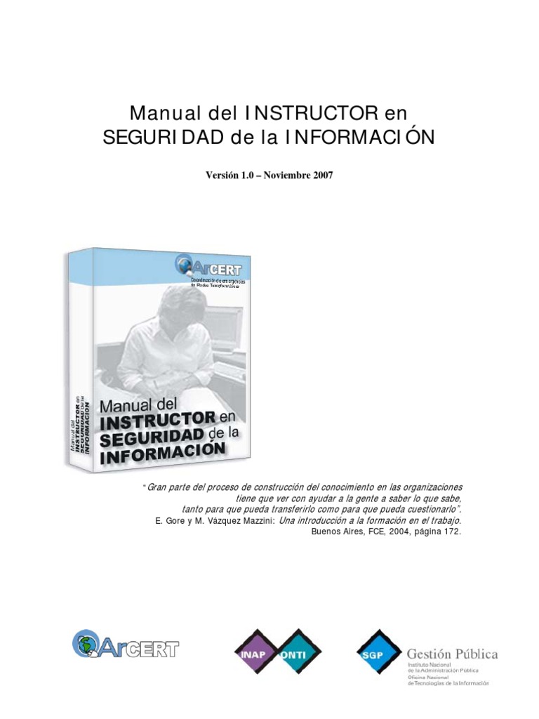 Manual Del Instructor SegInf | PDF | Seguridad de información | Evaluación