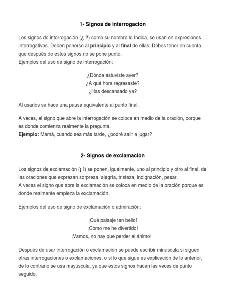 Guia Signos de Interrogacion y Exclamacion | PDF