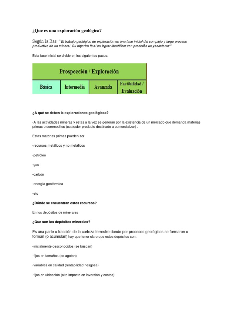 Que Es Una Exploración Geológica | PDF | Minería | Geología