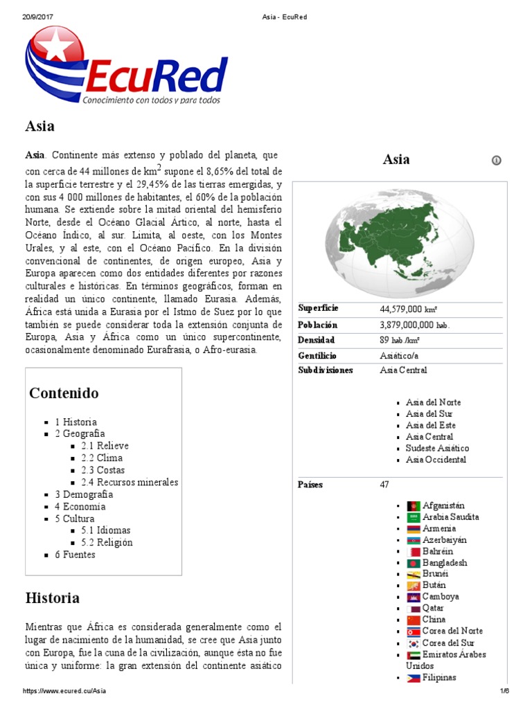 Asia - EcuRed | PDF | Asia | Clima