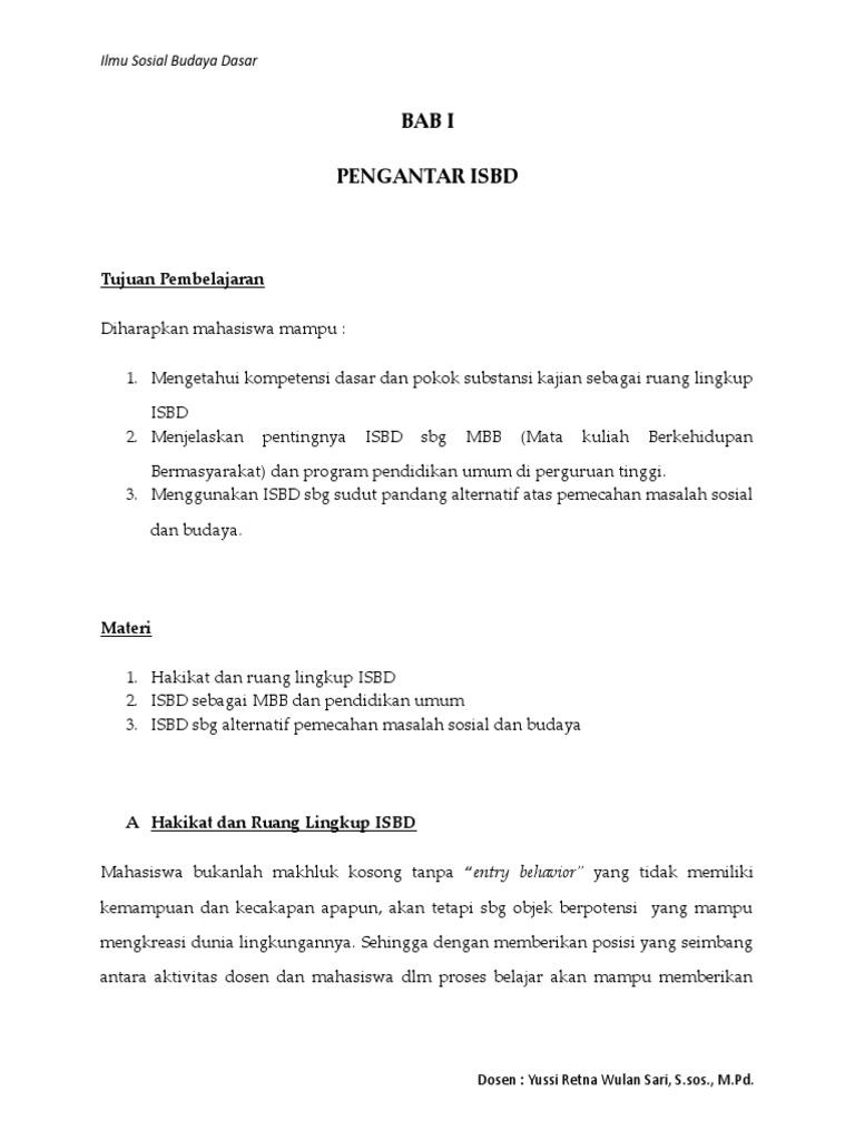 Modul 1 Bab I Pengantar ISBD | PDF | Ilmu Sosial