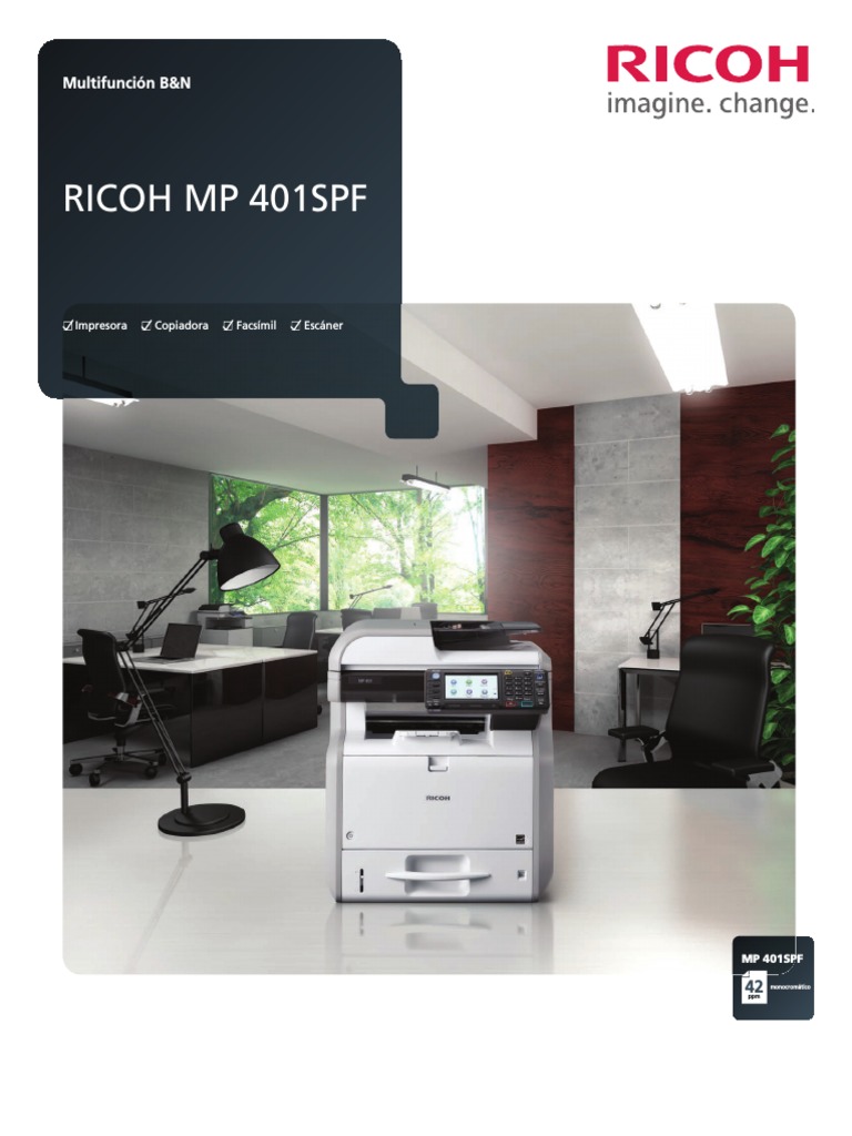 Ricoh MP 401SPF PDF | PDF | Escáner de imagen | Fax