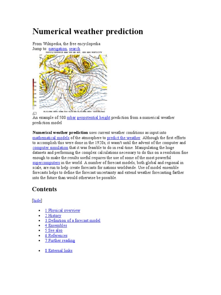 Weather Prediction Mode | Weather Forecasting | Numerical Weather ...