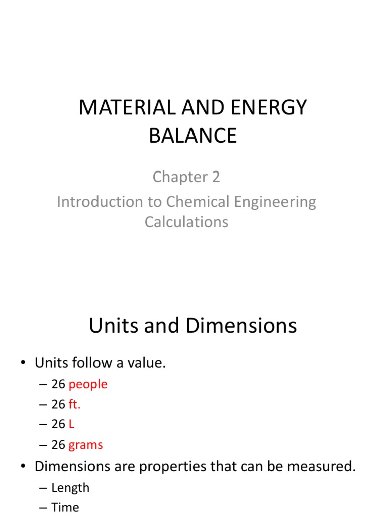 Material and Energy Balance Chapter 2 Spring Updated | PDF ...