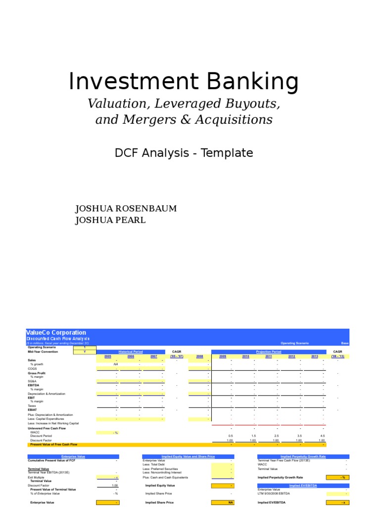 DCF Analysis - Template | PDF | Cost Of Capital | Discounted Cash Flow