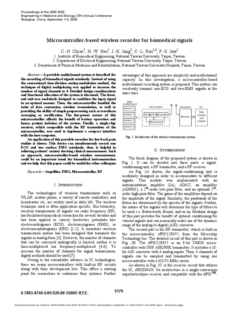 Microcontroller-Based Wireless Recorder For Bio Medical Signals ...