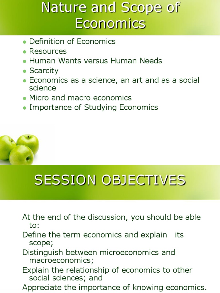 Nature and Scope of Economics | PDF | Microeconomics | Economics
