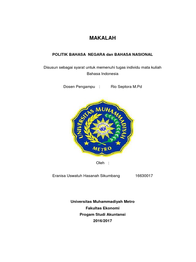 Politik Bahasa Nasional di Indonesia | PDF