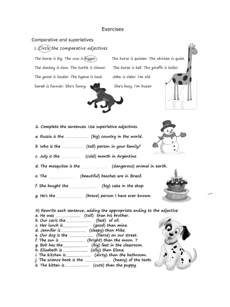 Superlatives/ Comparatives/ Clothes Worksheet | PDF
