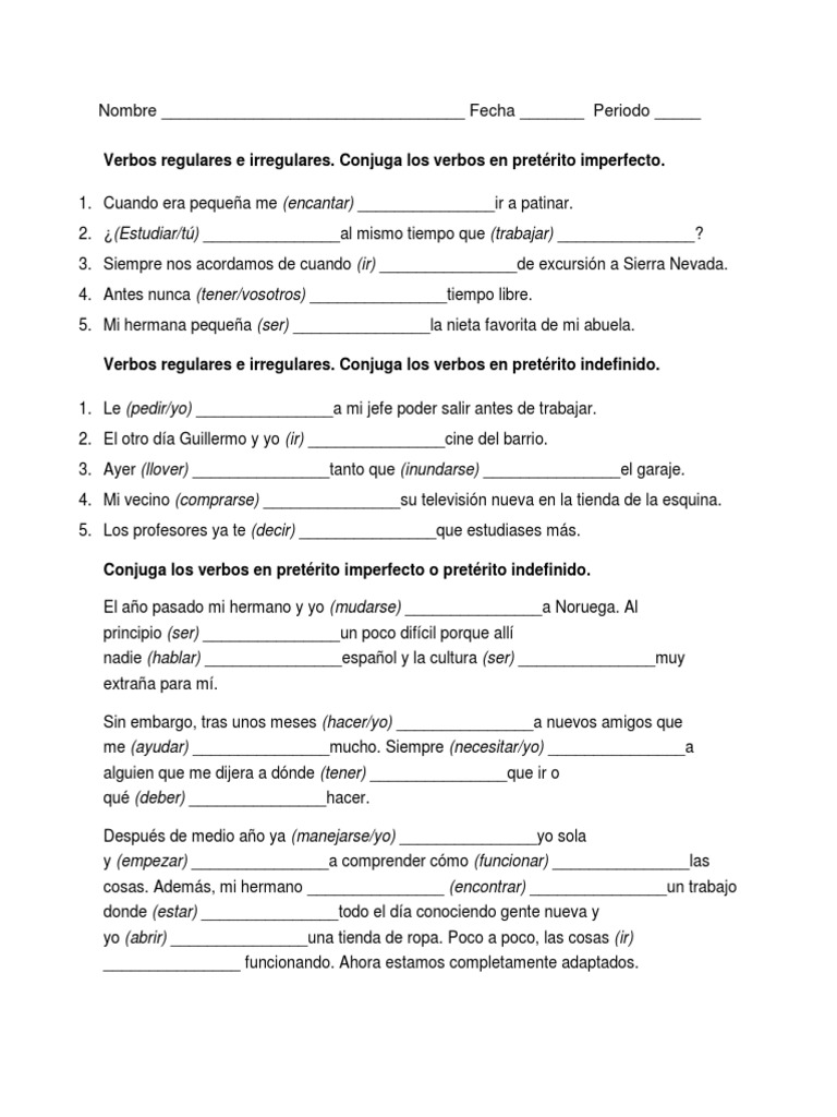 Julianna Noriega - Pretérito, Imperfecto, Condicional, Pret. Perfecto ...