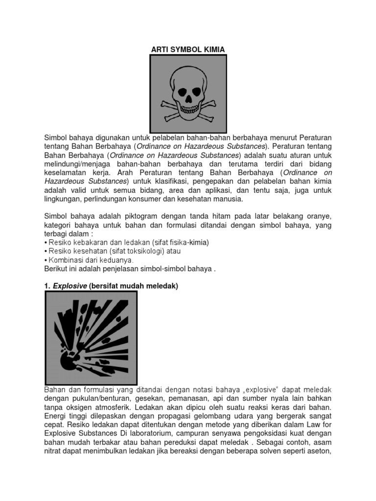 Arti Symbol Bahan Kimia | PDF