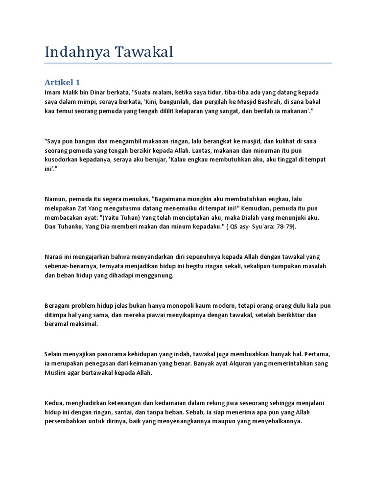Indahnya Tawakal | PDF