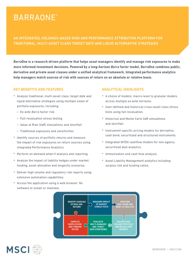 BARRAONE® | PDF | Analytics | Value At Risk
