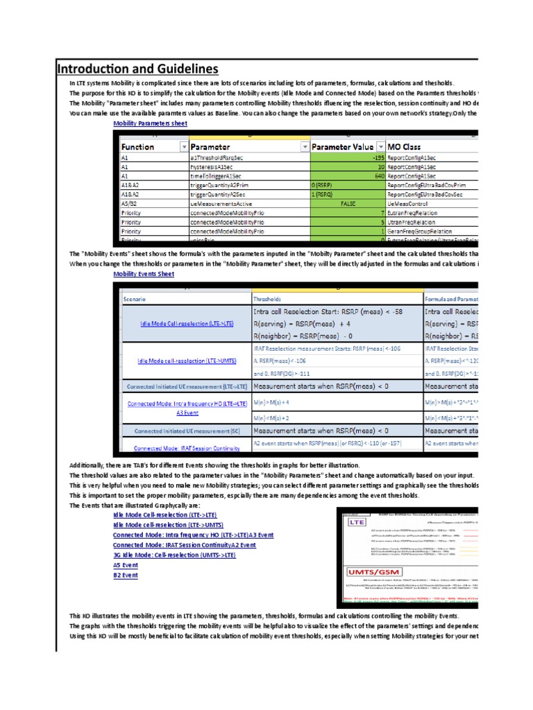 Calculator For LTE Mobility Events | PDF | 3 G | Lte (Telecommunication)