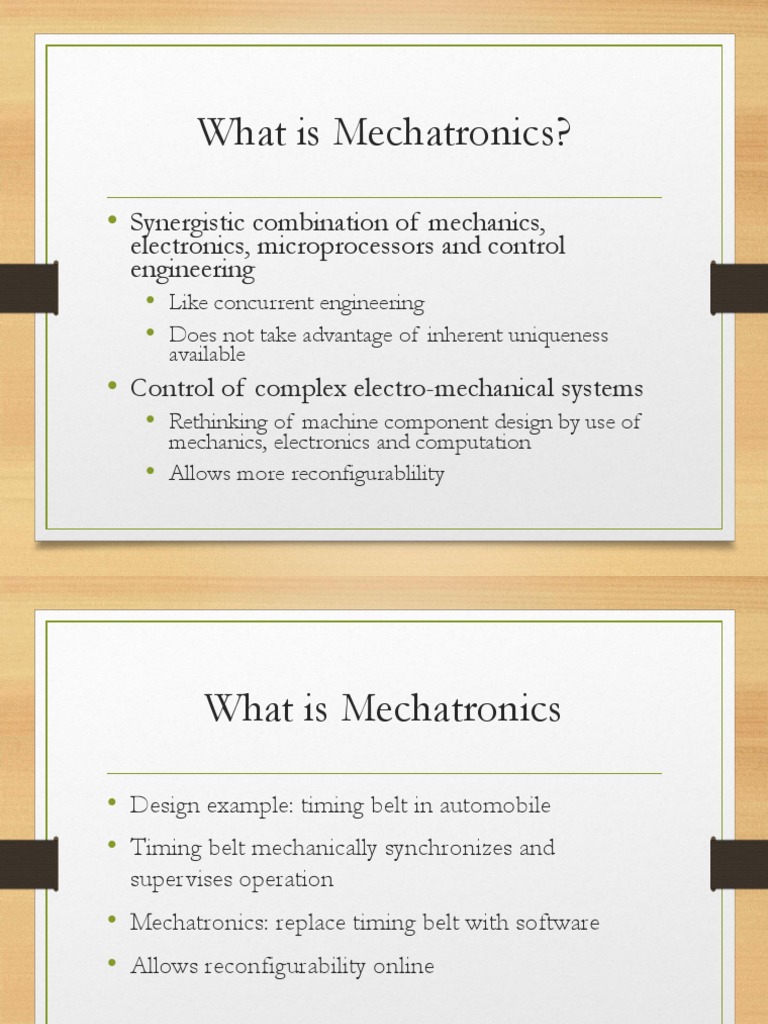 What Is Mechatronics Synergistic Combination Of Mechanics