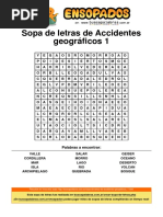 Sopa de Letras: Desastres Naturales | PDF