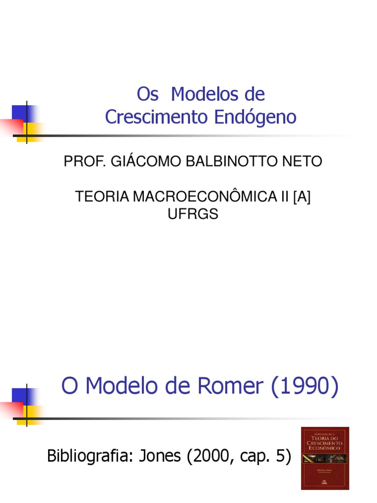 Modelo de Crescimento Endógeno | PDF | Economia | Crescimento econômico