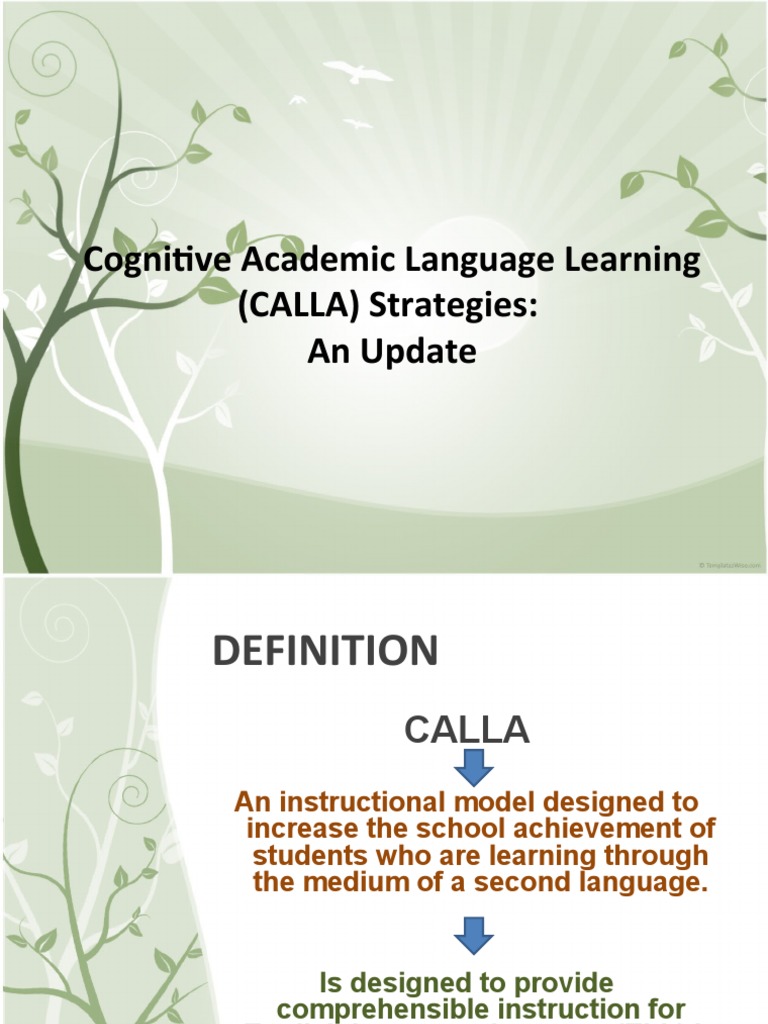 Cognitive Academic Language Learning (CALLA) Strategies: An Update ...