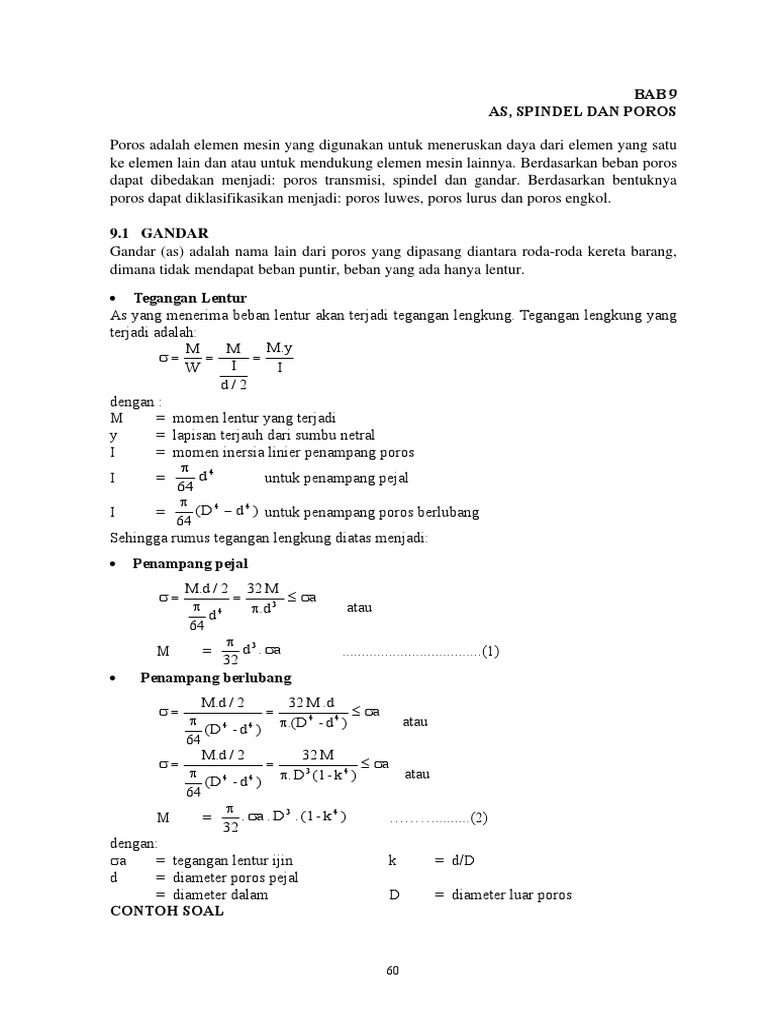 Makalah 9 Bab9 As, Spindel Dan Poros | PDF