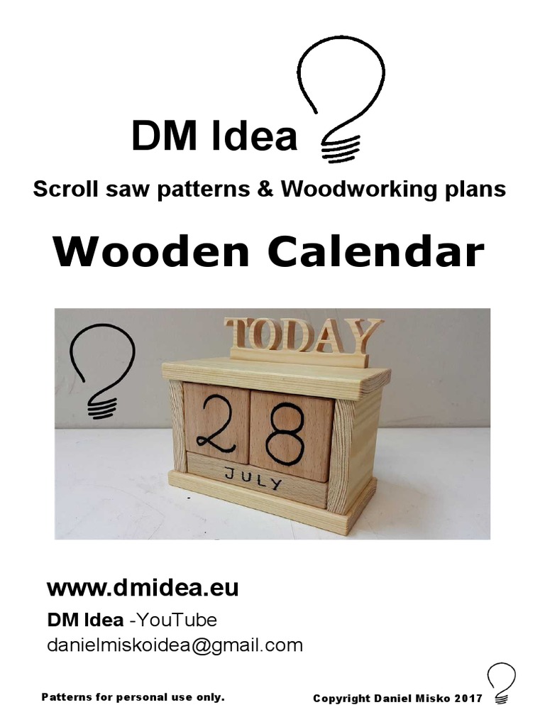 Wooden Calendar | PDF | Tools | Woodworking