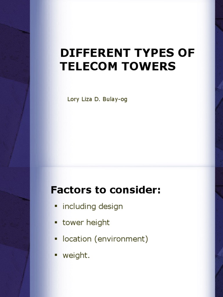 Types of Tower | PDF | Telecommunications Engineering | Electrical ...