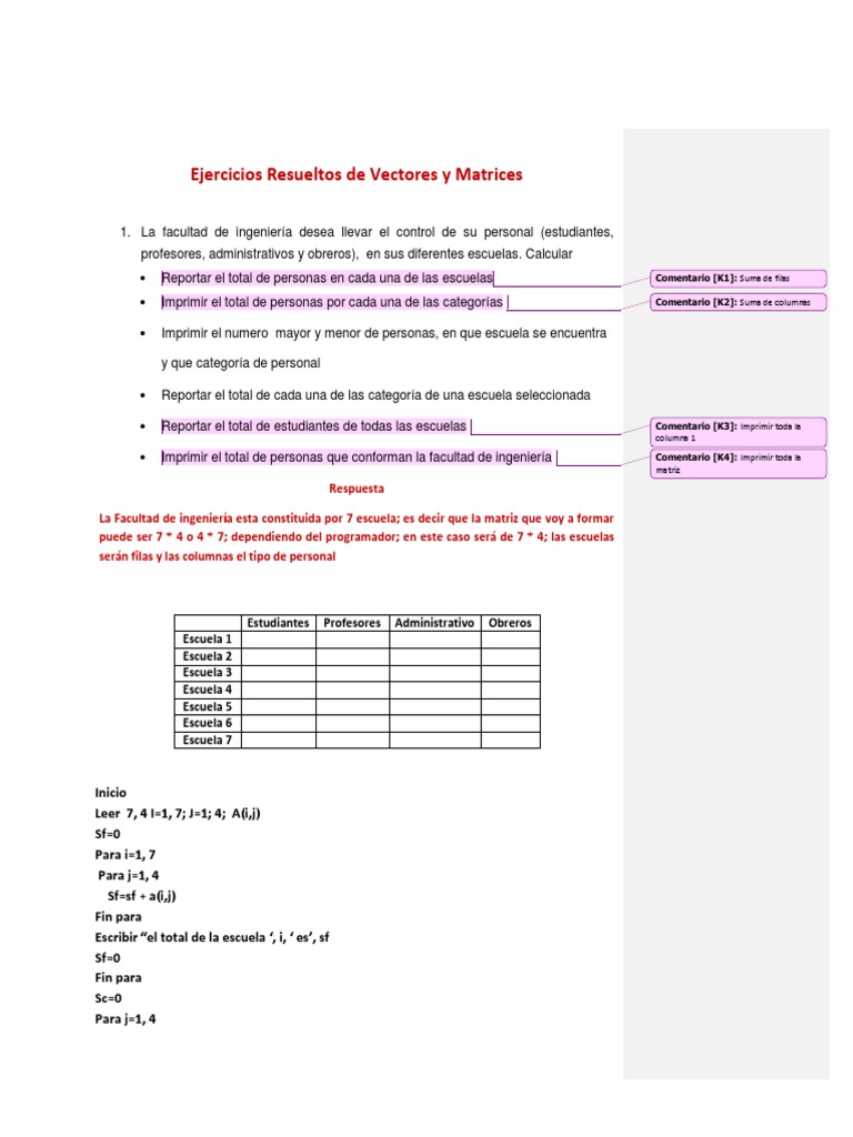 Ejercicios Resueltos de Vectores y Matrices PDF | PDF | Matriz ...